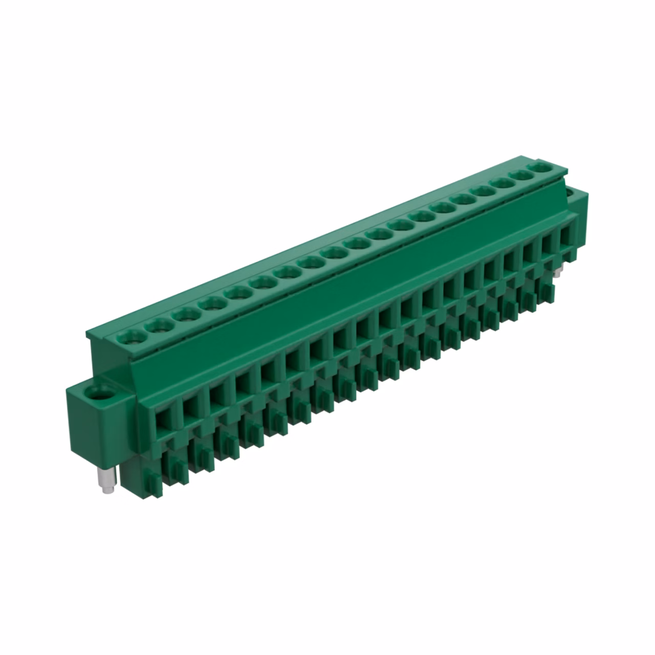 3.81mm Pitch Eurostyle Vertical Plug, with Retention Screws, Front Wire Entry, Green Housing, 19 Circuits for sale