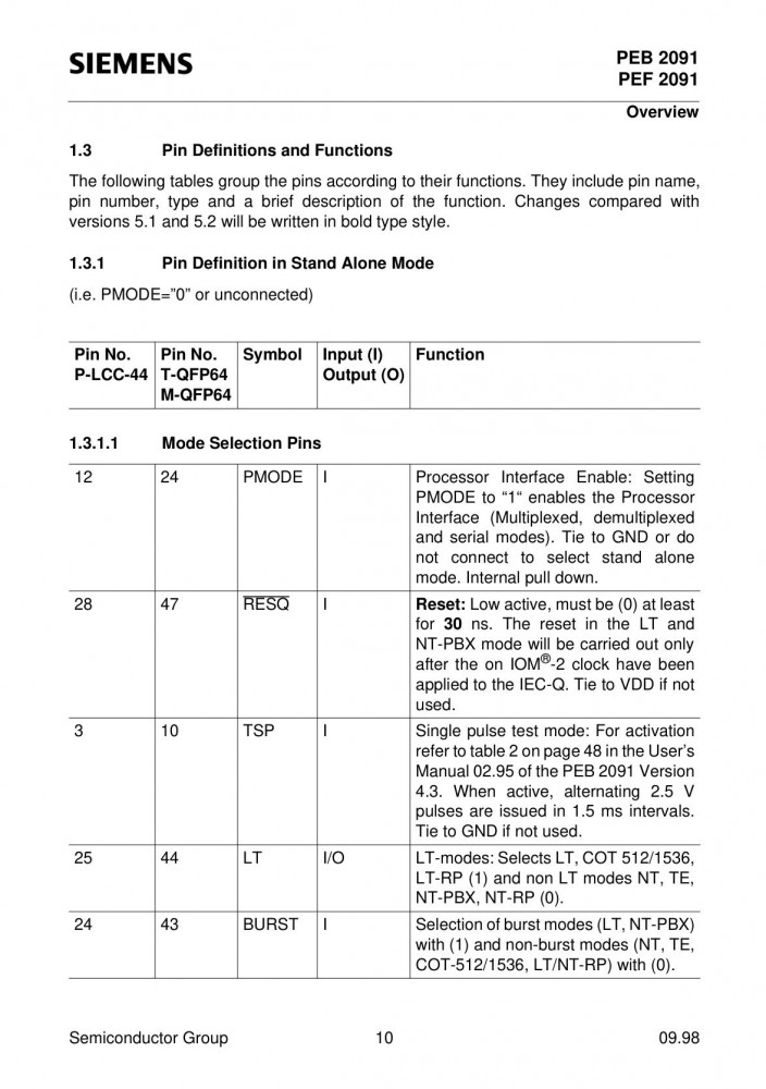 PEB2091 technical document page 10