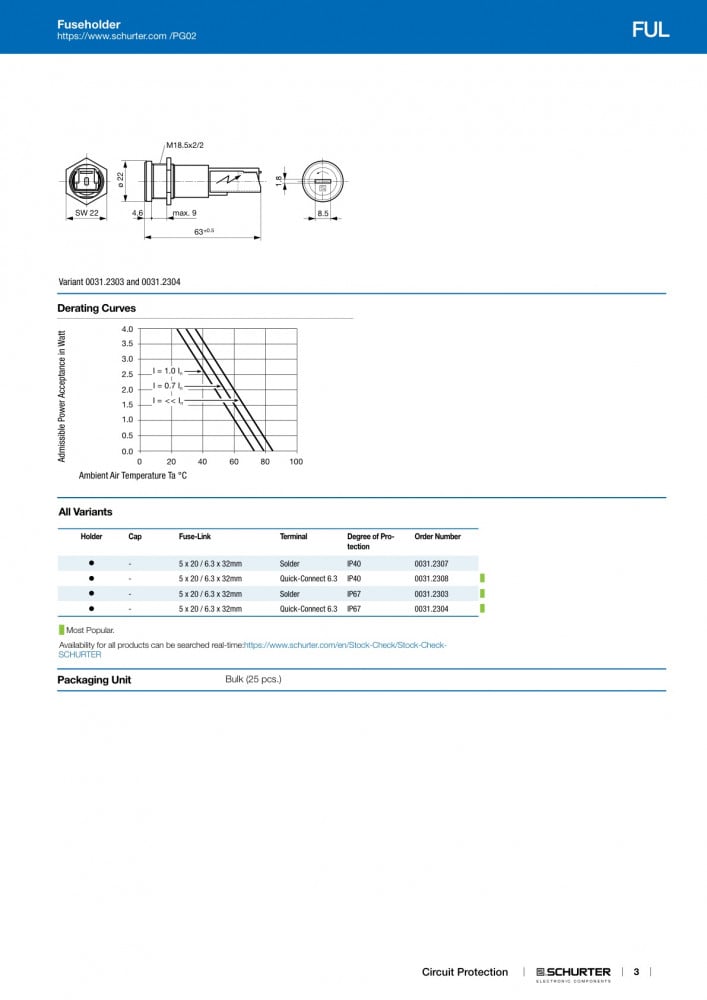 SCHURTER 0031.2307 datasheet page 3