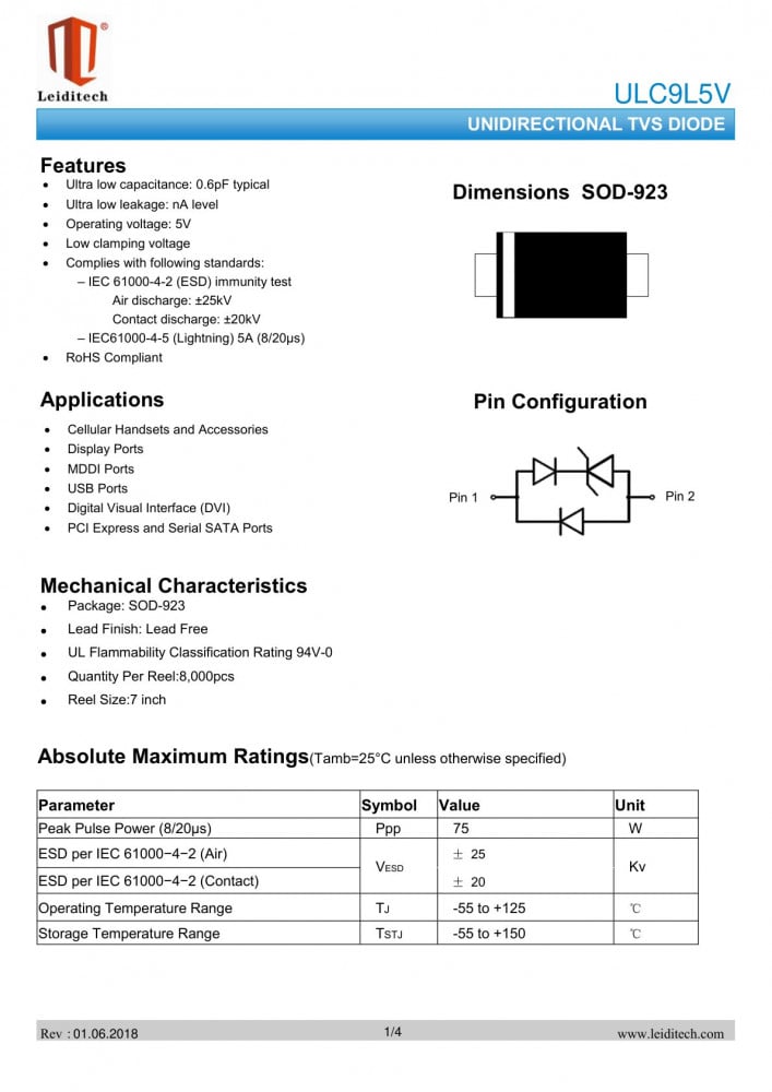 ULC9L5V datasheet page 1