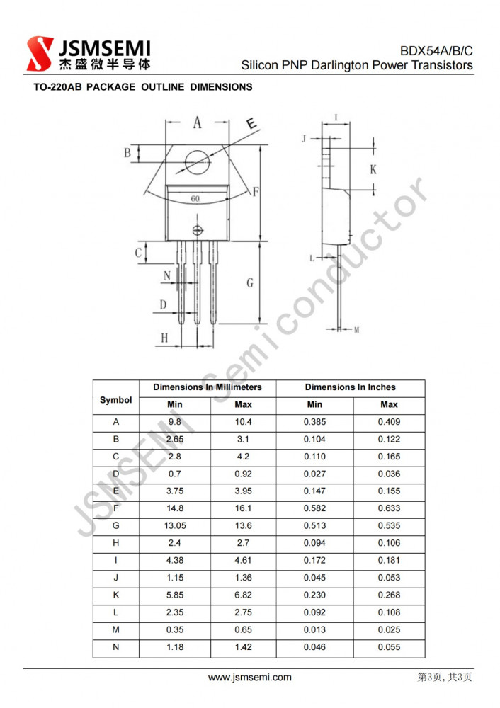 BDX54C datasheet page 3