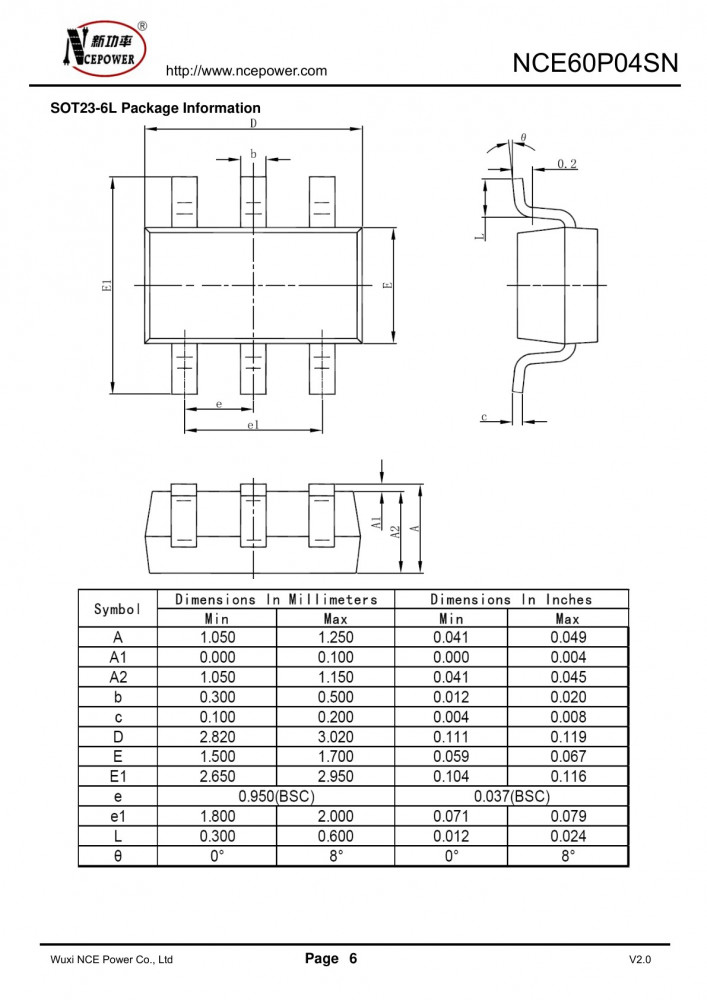NCE60P04SN datasheet page 6