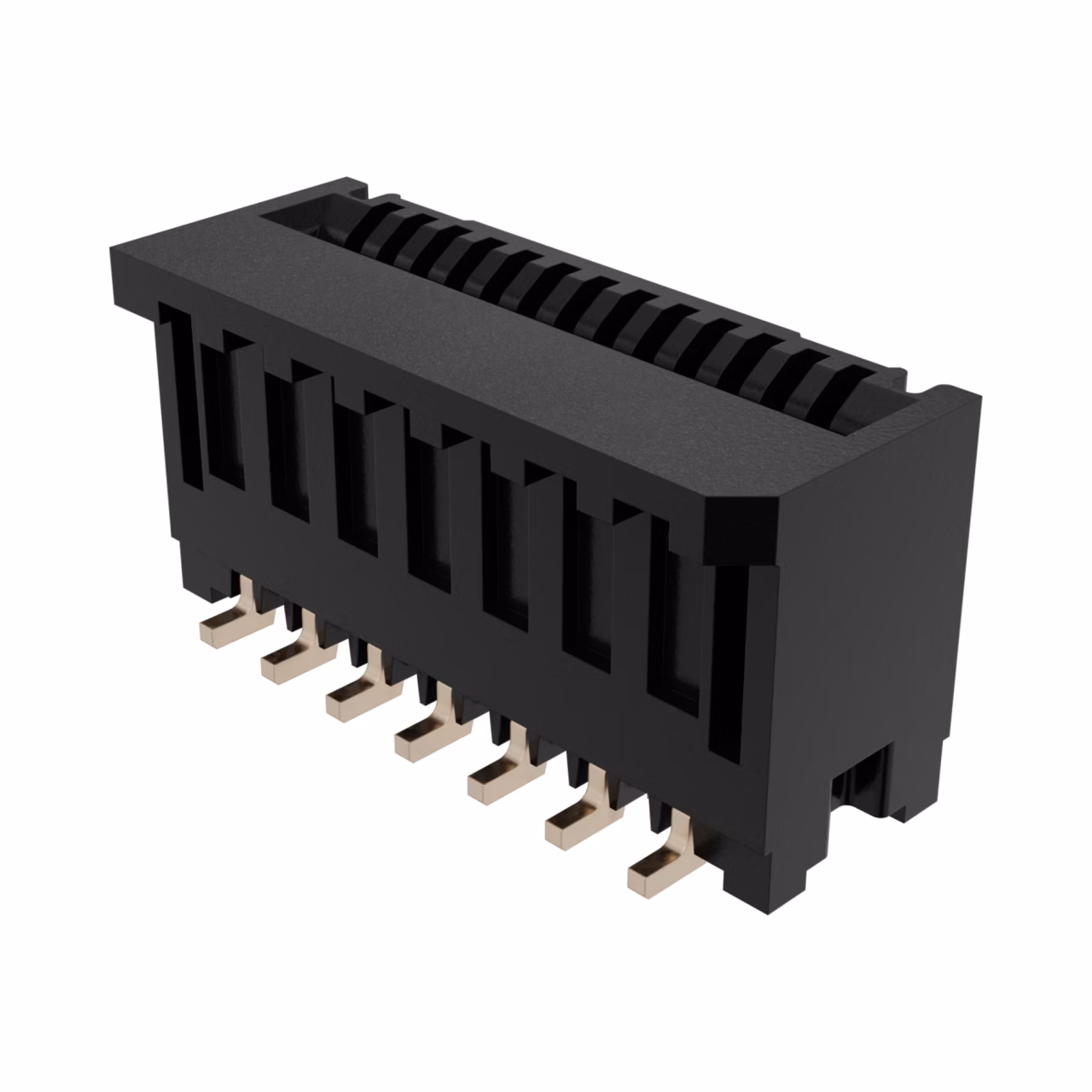 Easy-On FFC/FPC Connector, 0.50mm Pitch, Surface Mount, Vertical, Non-ZIF, Reverse Footprint, Tin Bismuth Plating, Long Terminal Type, Black, 13 Circuits for sale