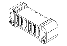 2.54mm, 5.50mm, 7.50mm Pitch EXTreme Ten60Power Vertical Receptacle Assembly with Guide Receivers, 12 Signal Circuits, 4 Power Circuits