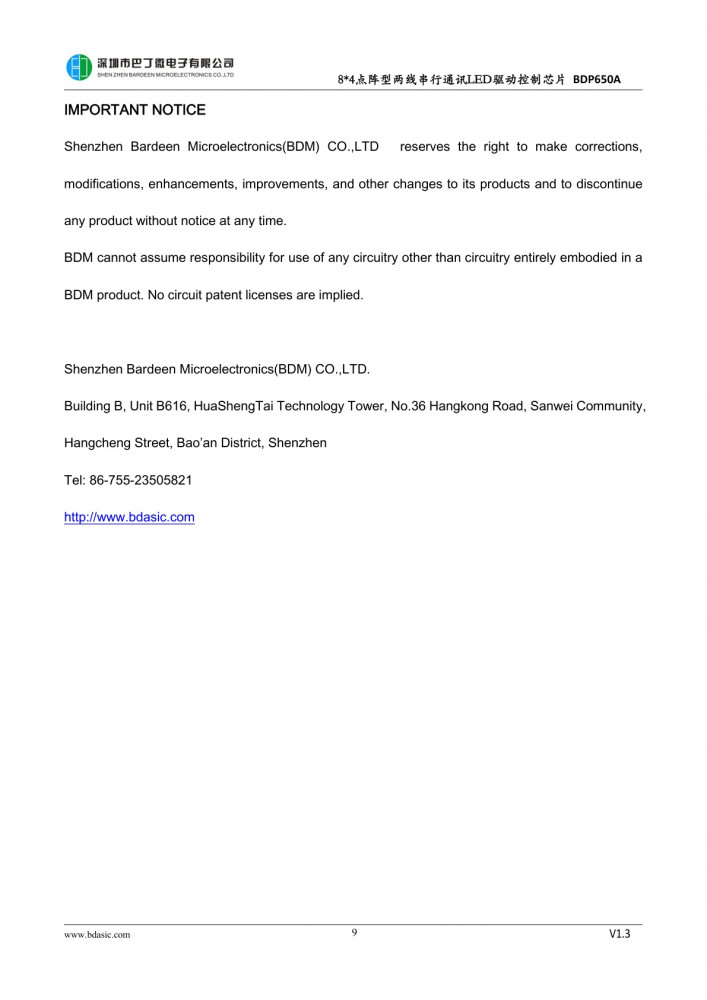 BDP650A datasheet page 9