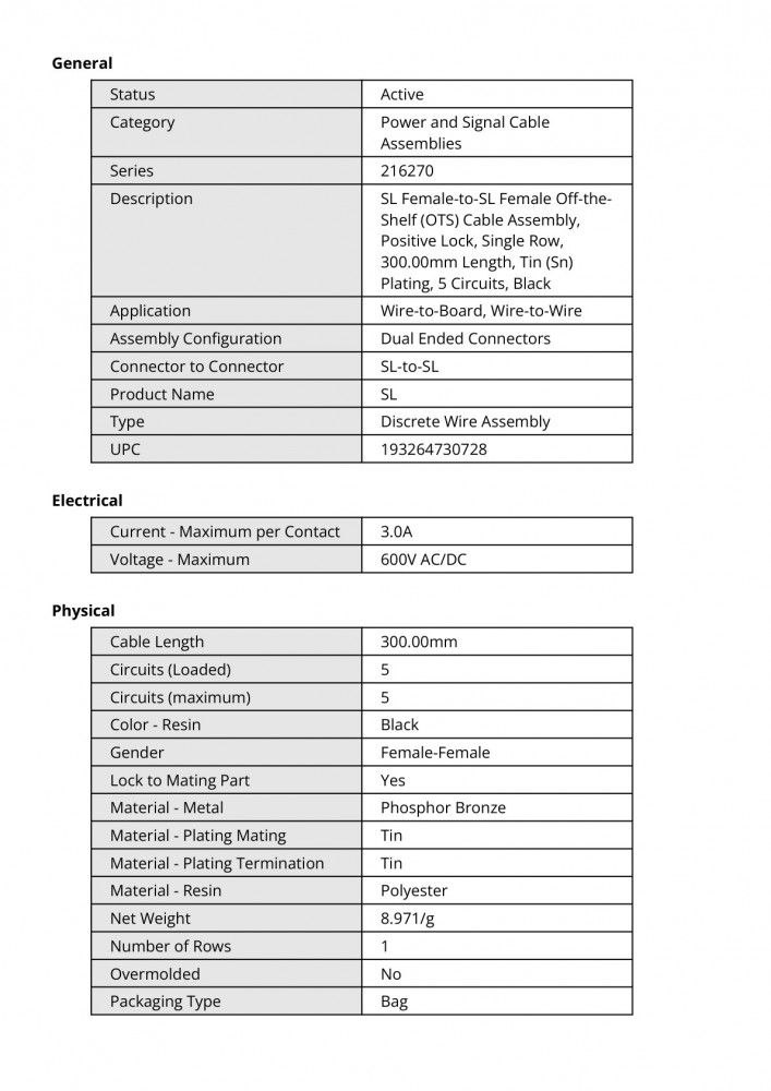 Product document image 2 for Molex 2162701053