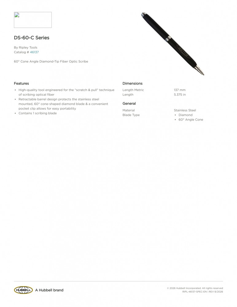 Product documentation image for catalog 46137