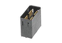 GbX I-Trac Right-Angle Header with Left Hold Down, Power Module, 2 Blades, 40 Amps, 2 Ganged Modules, Lead-Free