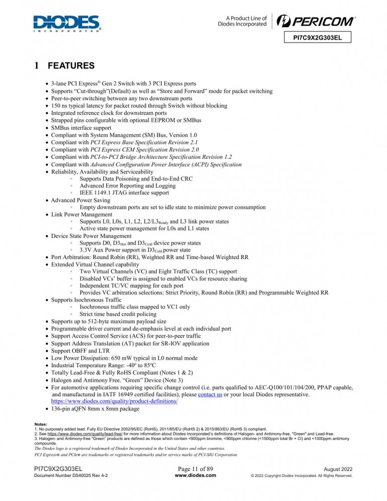 PI7C9X2G303ELBZXEX datasheet page 10