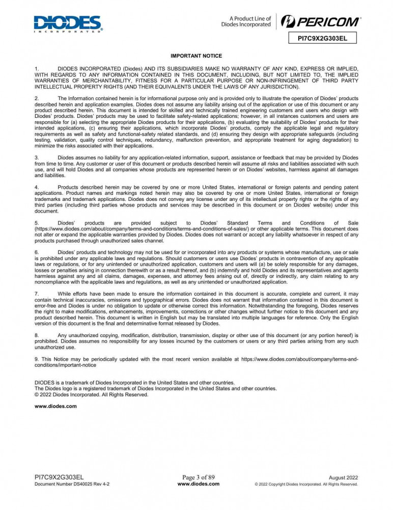 PI7C9X2G303ELBZXEX datasheet page 2