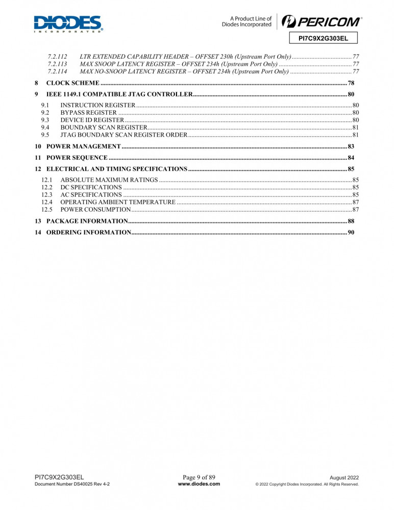 PI7C9X2G303ELBZXEX datasheet page 8