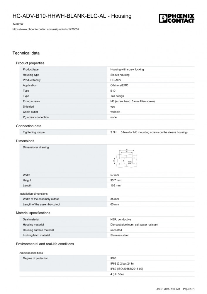 Phoenix Contact 1420052 technical document page 2