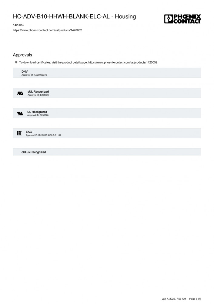 Phoenix Contact 1420052 technical document page 5