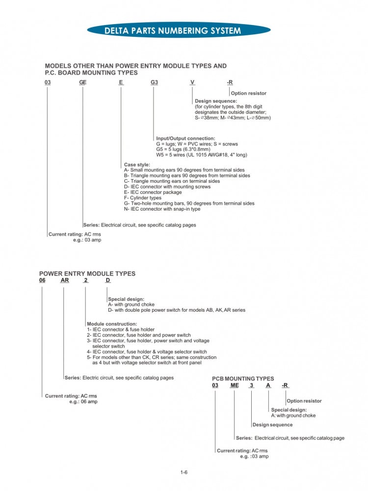 DELTA EMI Filters catalogue page 8