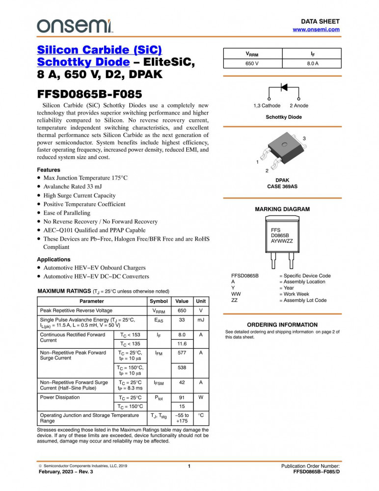 FFSD0865B-F085 technical document page 1