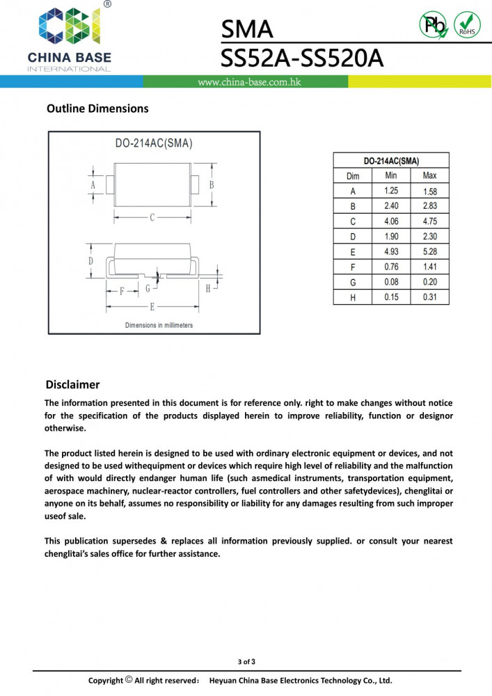 CBI SS54 datasheet page 3