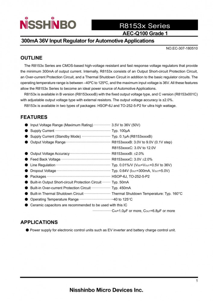 R8153 datasheet page 1