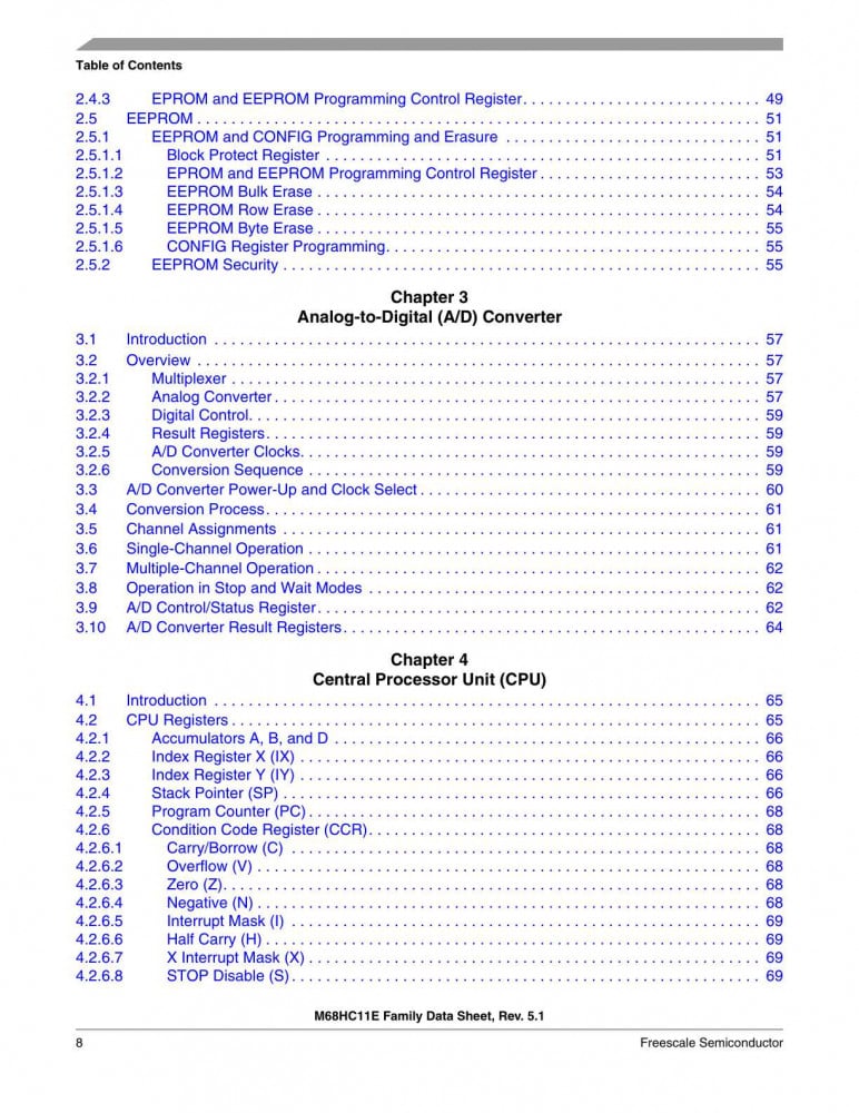 M68HC11E datasheet page 8
