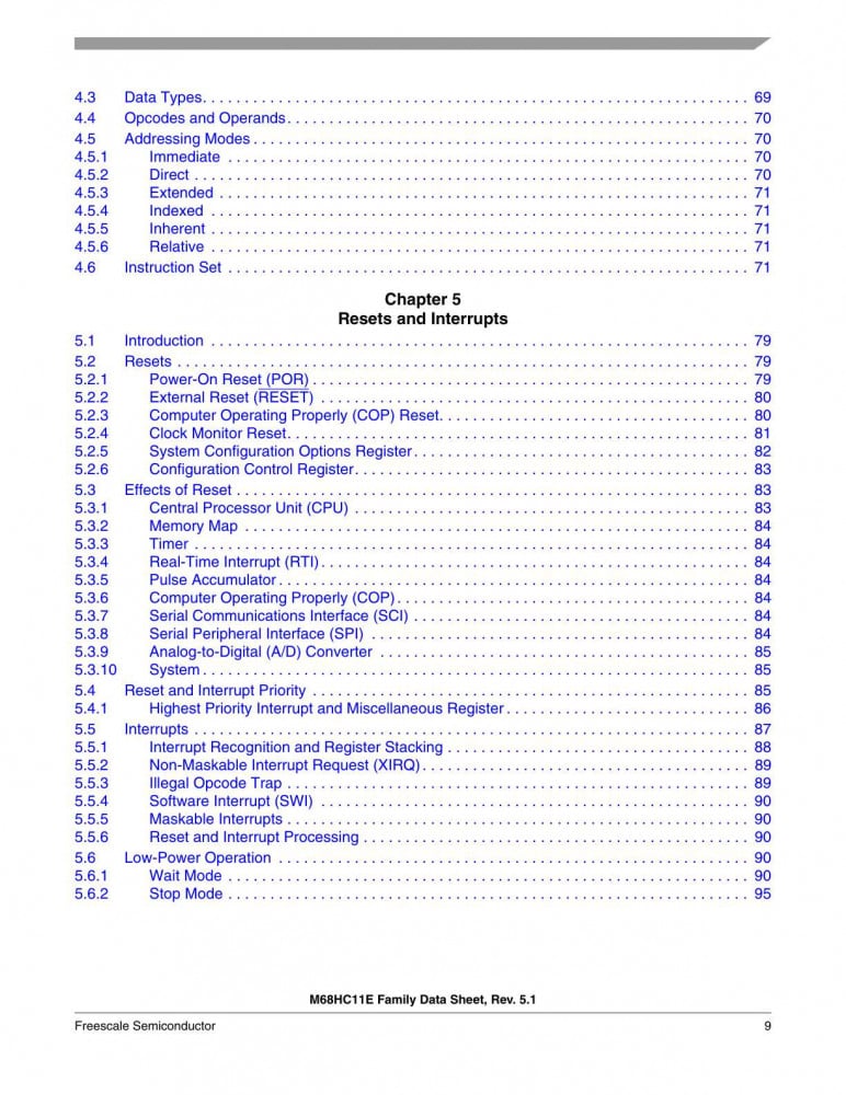 M68HC11E datasheet page 9