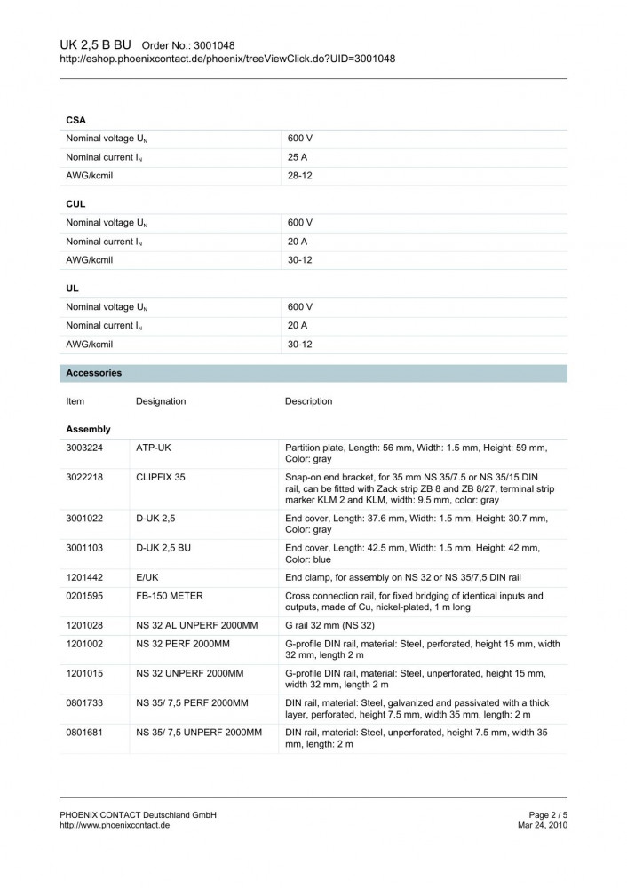UK 2,5 B BU technical document page 2