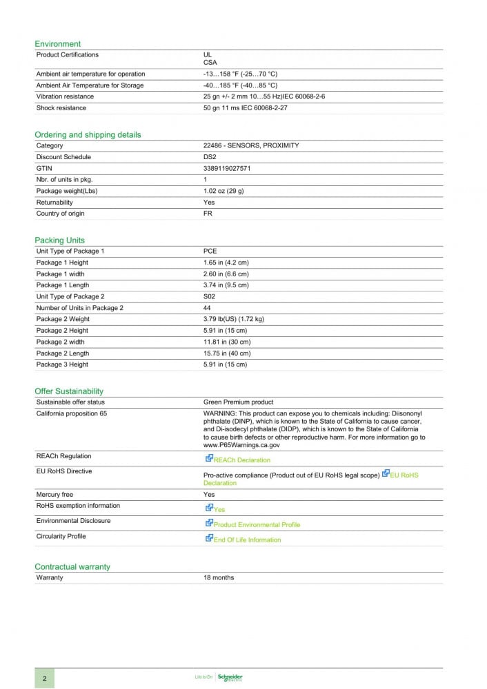 XS508B1PAM12 technical document page 2