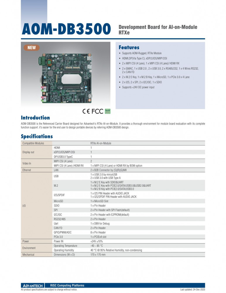 AOM-DB3500 product documentation page 1
