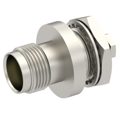 TNC / STRAIGHT JACK FEMALE SOLDER CLAMP FOR .085''/50 SR NICKEL FRONT MOUNT|PANEL SEALED for sale