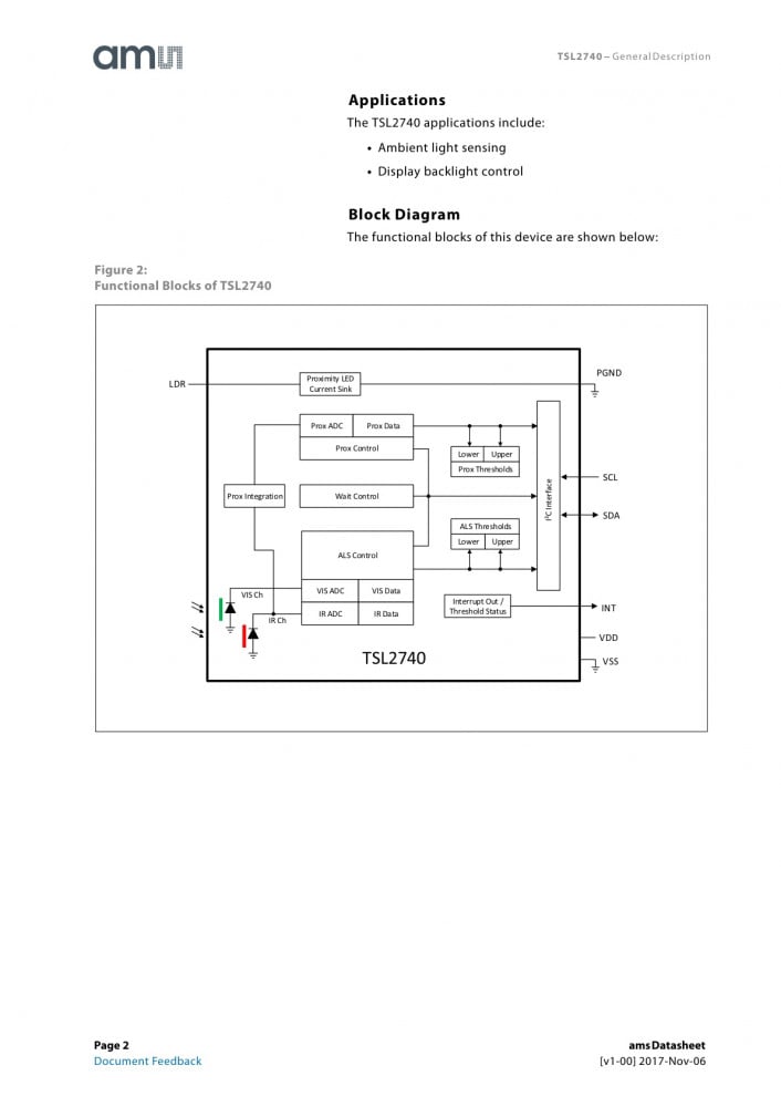 TSL27403M technical document page 2