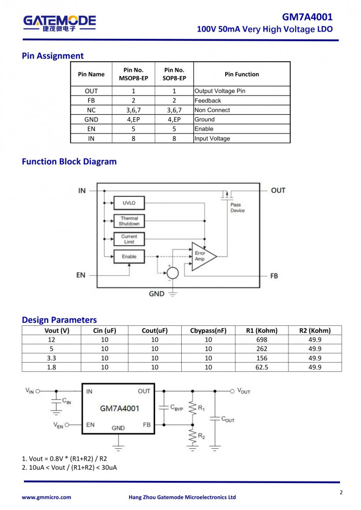 GM7A4001 datasheet page 2