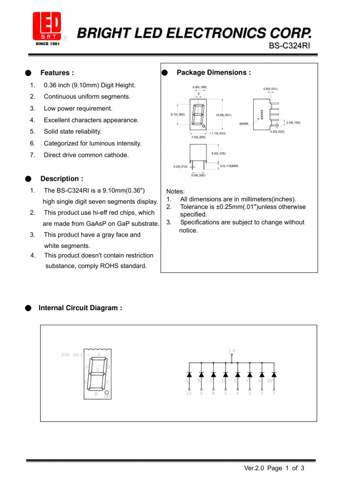BS-C324RI datasheet page image 1