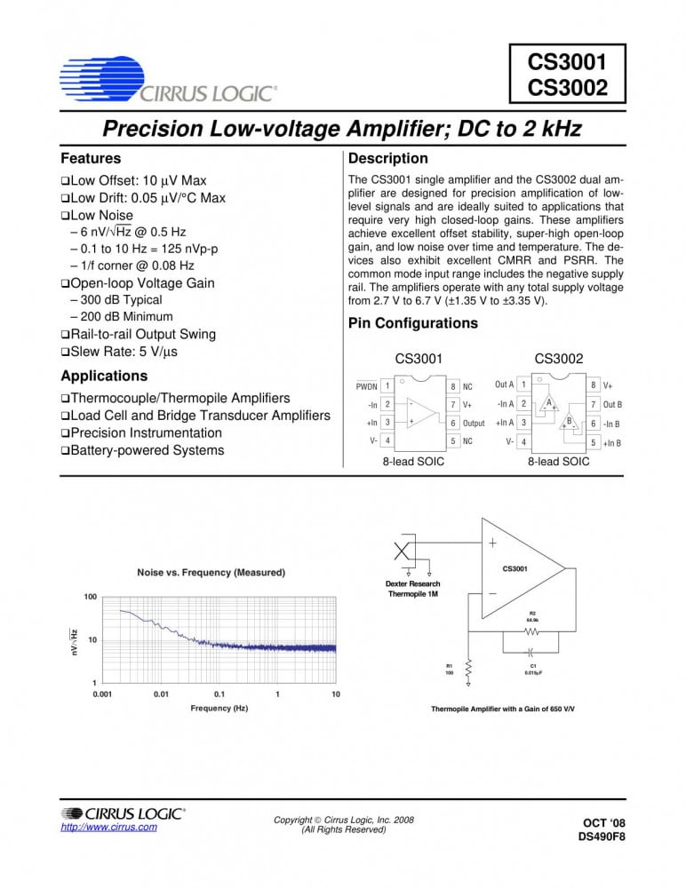 CS3001-IS datasheet page 1