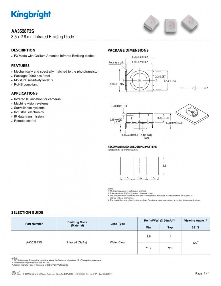 AA3528F3S datasheet page 1