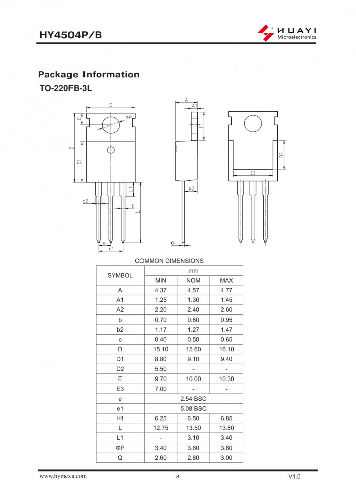 HY4504P datasheet page 8