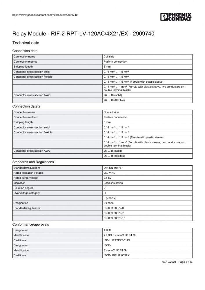 Phoenix Contact 2909740 technical document page 3