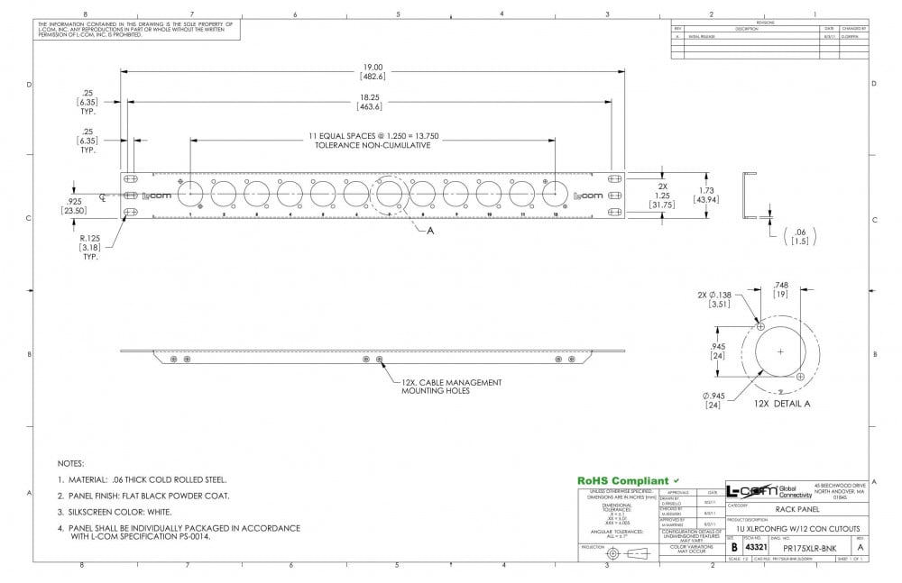 PR175XLR-BNK technical document