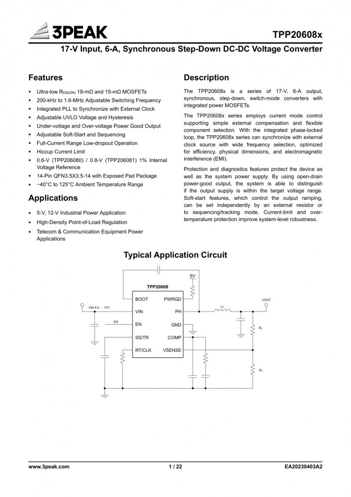 TPP206081-QFMR datasheet page 1
