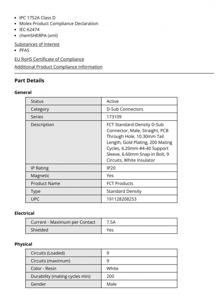 Technical document page 2 for product 1731090354