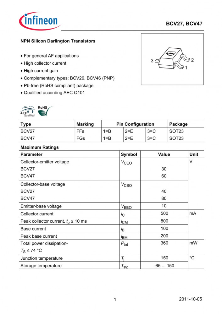 BCV27 datasheet page 1