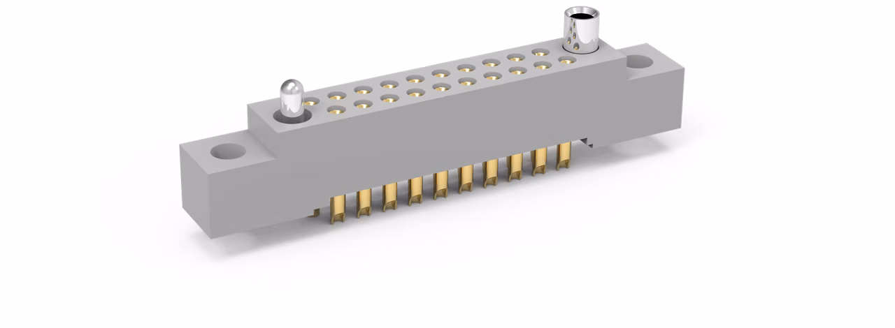 AirBorn W Series Rectangular Flex Mount Receptacle with Socket Contacts, Vertical, Dual Row, 0.100
