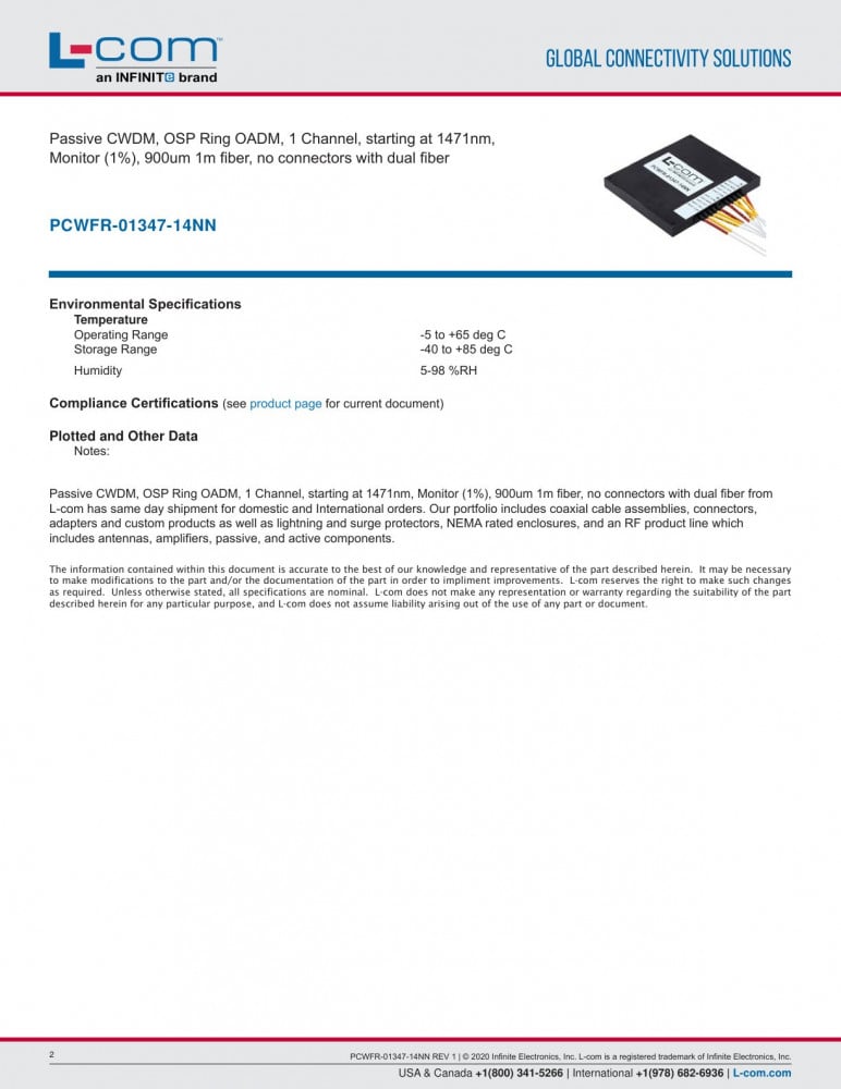 PCWFR-01347-14NN technical document page 2