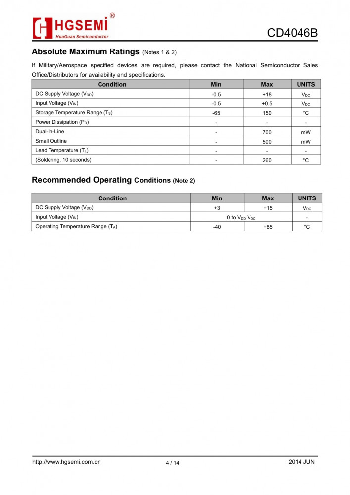 CD4046BE datasheet page 4