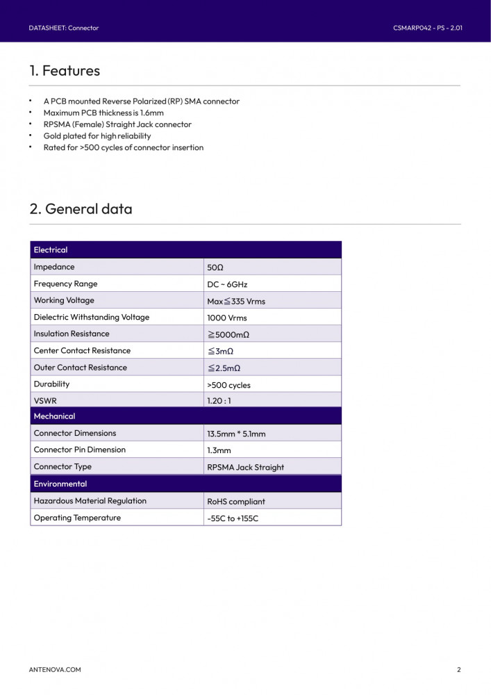 CSMARP042 datasheet page 2