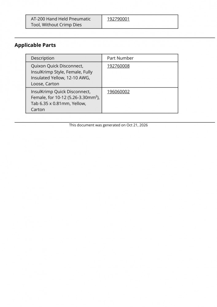 Tooling document page 3 for product 640057200