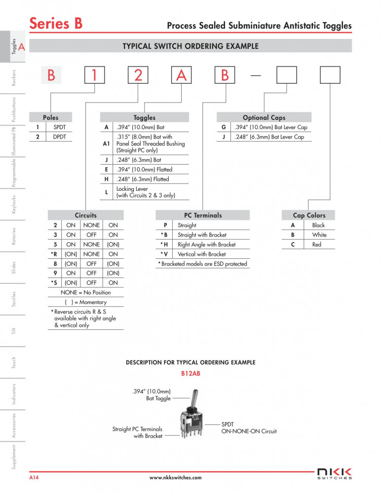 NKK Switches B Series datasheet page 3