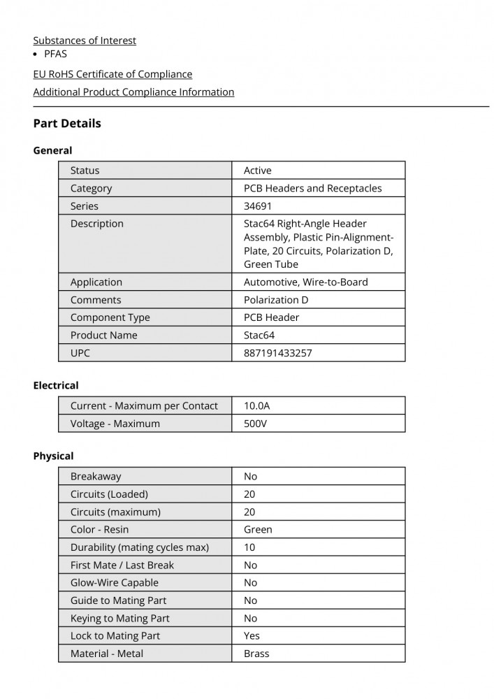 MOLEX 346919276 technical document preview, page 2
