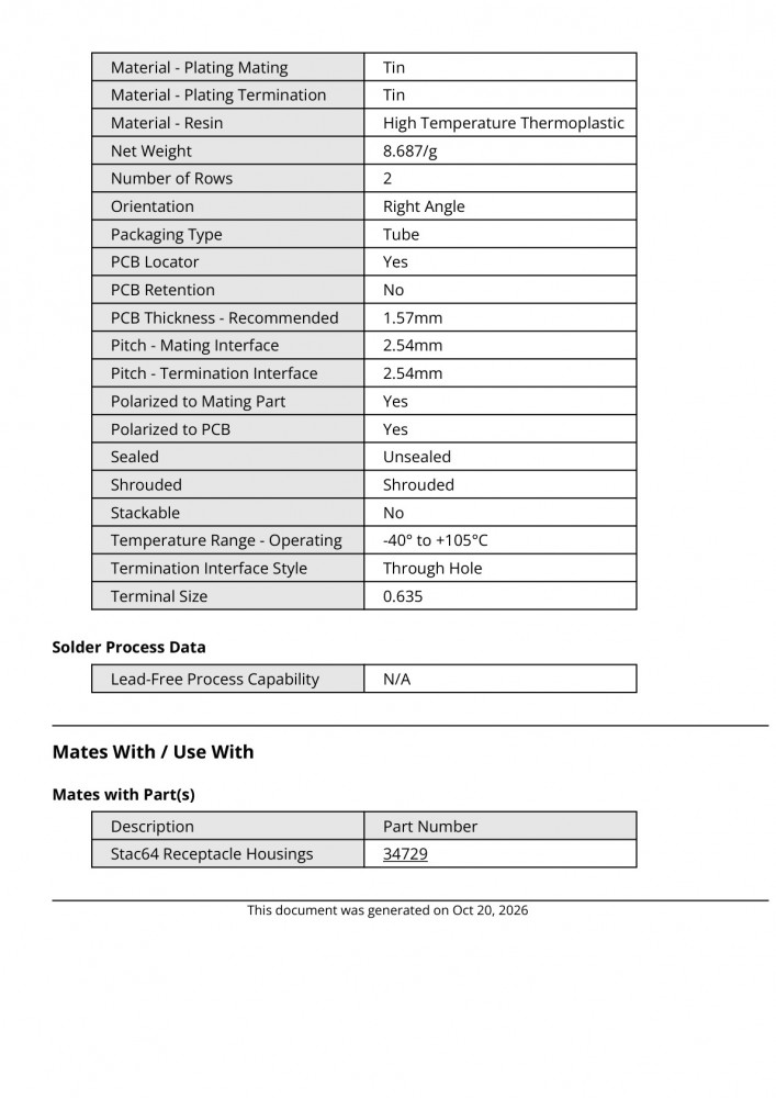 MOLEX 346919276 technical document preview, page 3