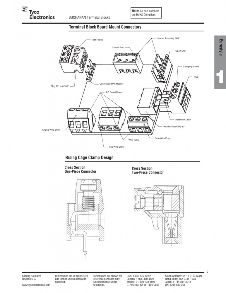 TE Connectivity Eurostyle terminal block catalogue page 5