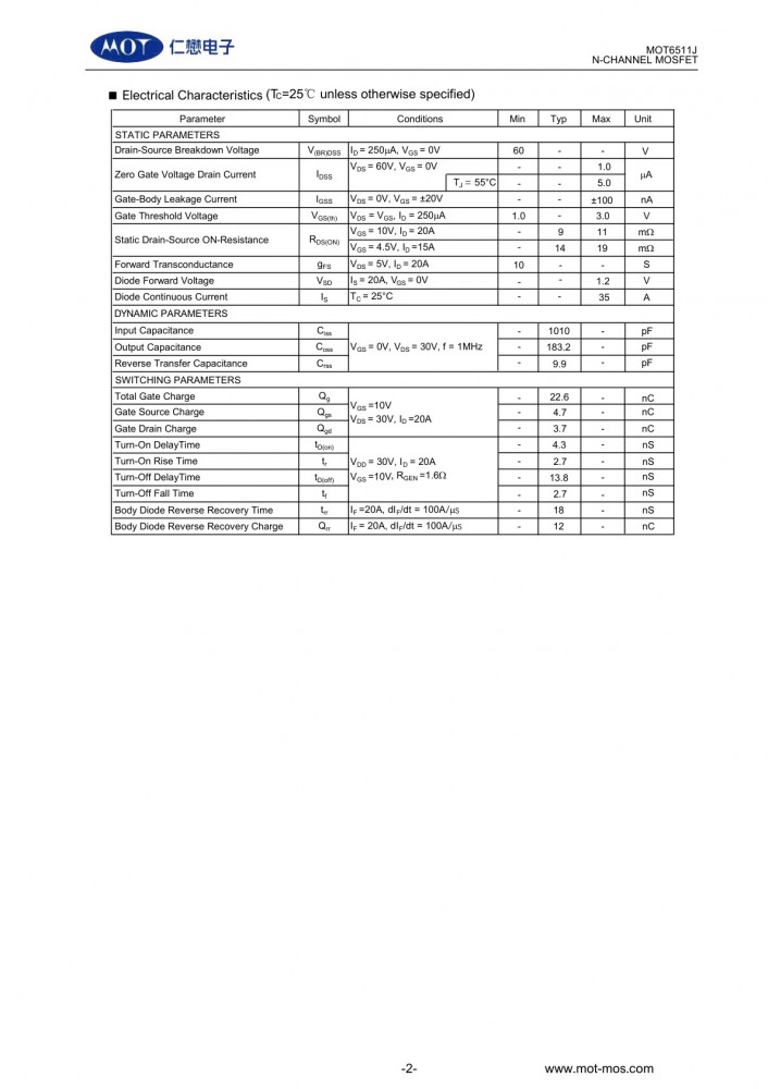 MOT6511J datasheet page 2