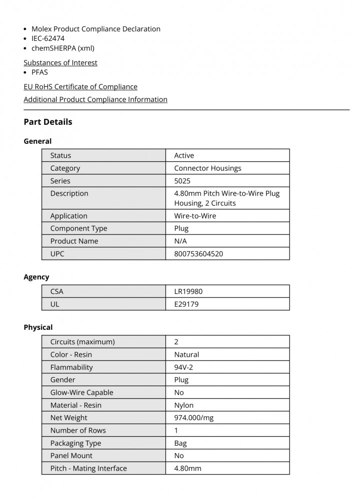 MOLEX 15311023 product document preview 2