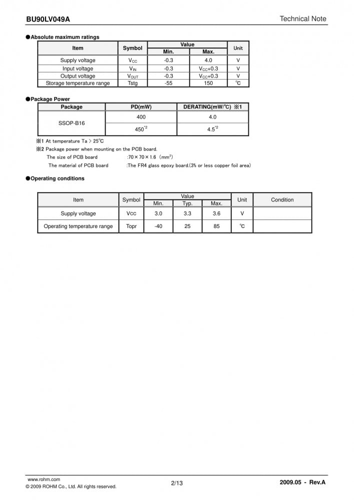BU90LV049A-E2 datasheet page 2
